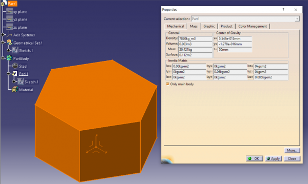 How to measure weight, volume and surface in CATIA V5